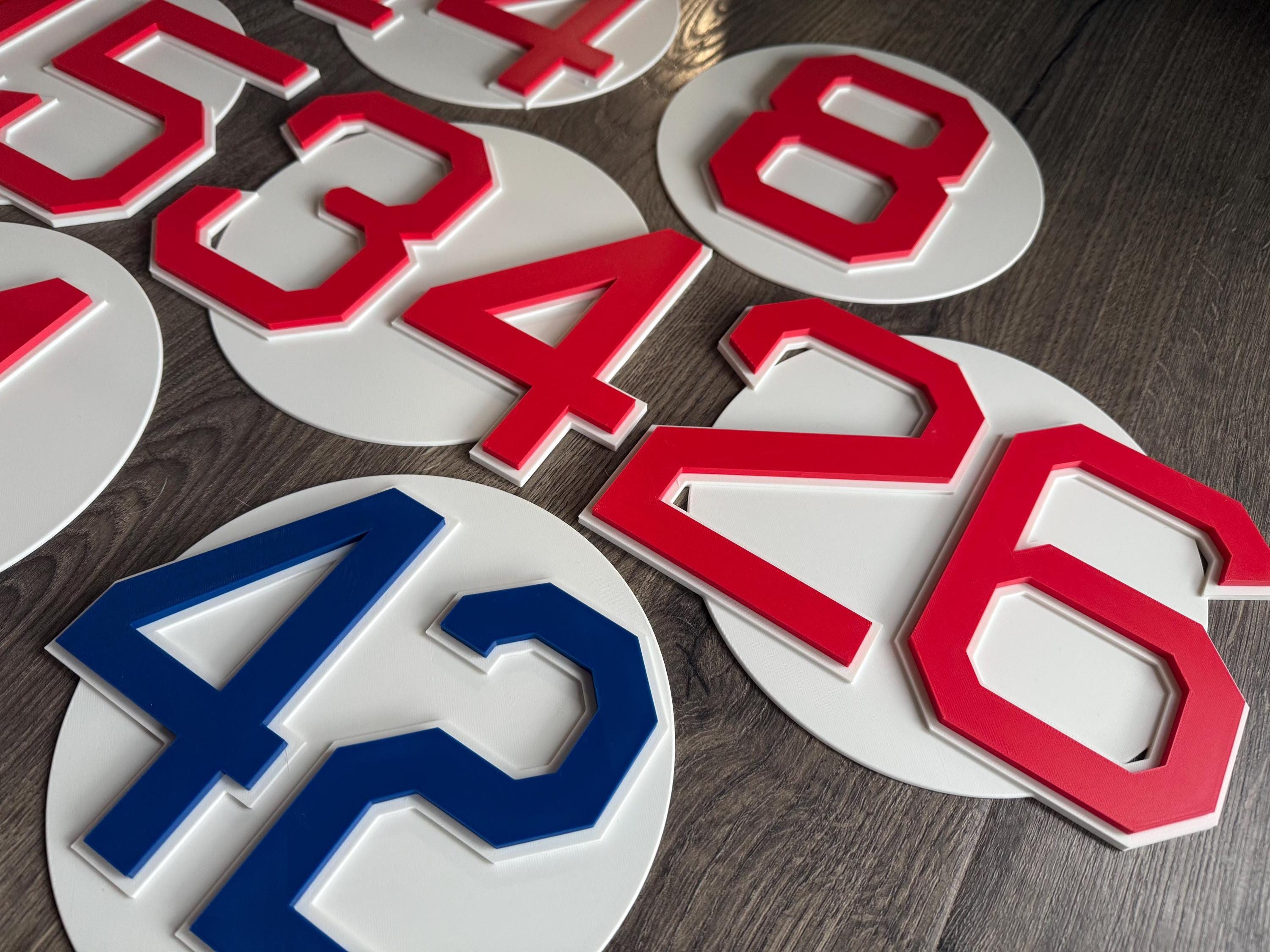 Boston Baseball Number Wall Plaque | Retired & Active Numbers ...